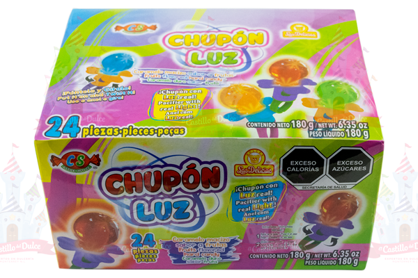 CHUPON LUZ 12/24 PZA DELICIAS – EL CASTILLO DEL DULCE