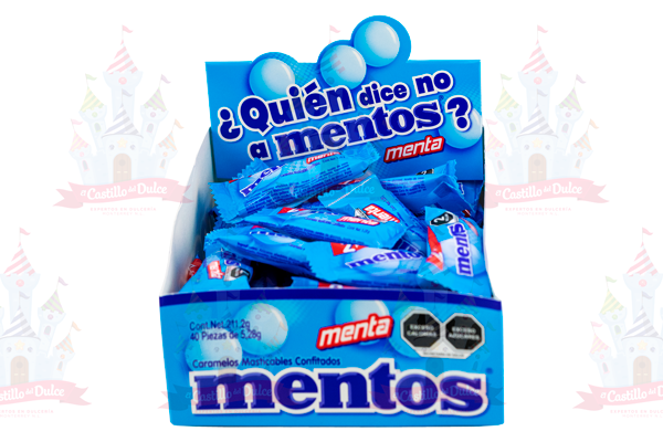 MENTOS BIPIEZA MENTA DISPLAY 10/40 PZAS – EL CASTILLO DEL DULCE