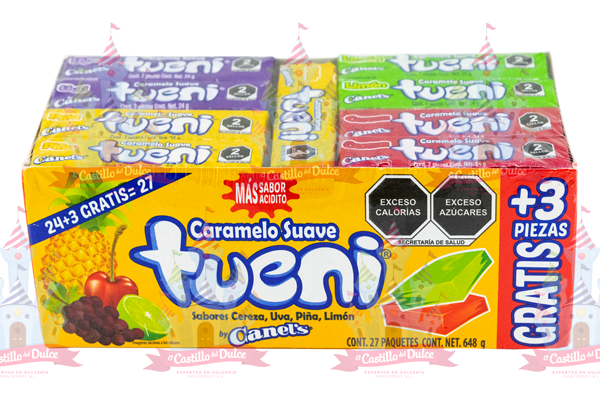 CARAMELO TUENI DISPLAY 18/24 + 3 GRATIS CANELS – EL CASTILLO DEL DULCE
