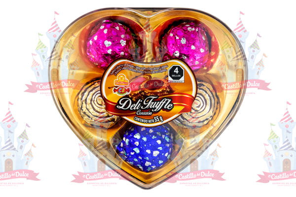 DELI TRUFE CORAZON 36/5 PZA DELICIAS – EL CASTILLO DEL DULCE