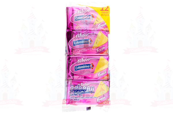 GALLETA WAFER FRESA 36/12 COLOMBINA – EL CASTILLO DEL DULCE
