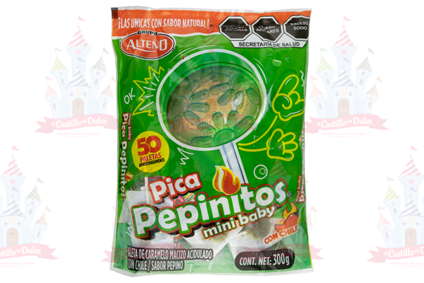 PALETA MINI BABY PICA PEPINITOS 28/50 PZA ALTEÑO – EL CASTILLO DEL DULCE